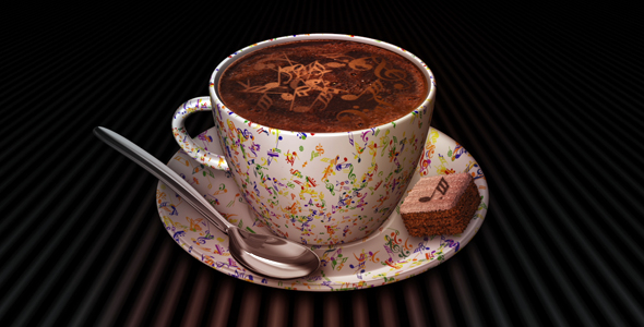 Coffee Cup With Music Notes, Motion Graphics | VideoHive