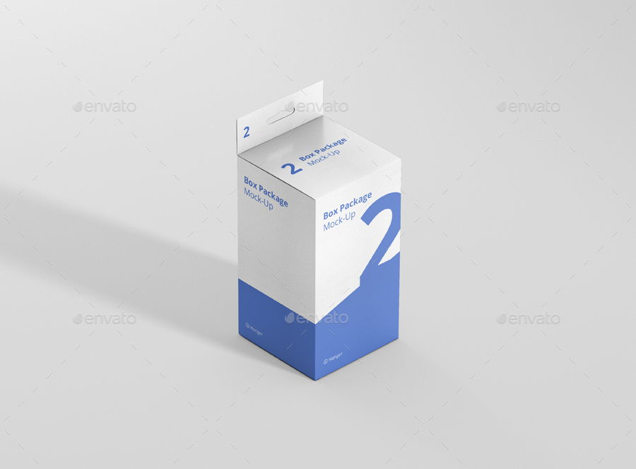 Package Box Mockup - Rectangle with Hanger, Graphics | GraphicRiver