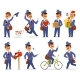 Postman Character Vector Set., Vectors | GraphicRiver