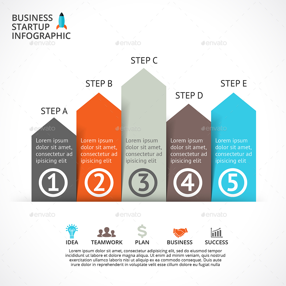 5 Steps Infographics. Vol.1, Infographics | GraphicRiver