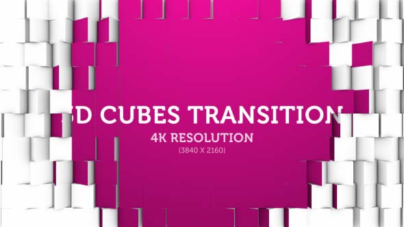 3D Cubes Transition 01 - 4K, Motion Graphics | VideoHive