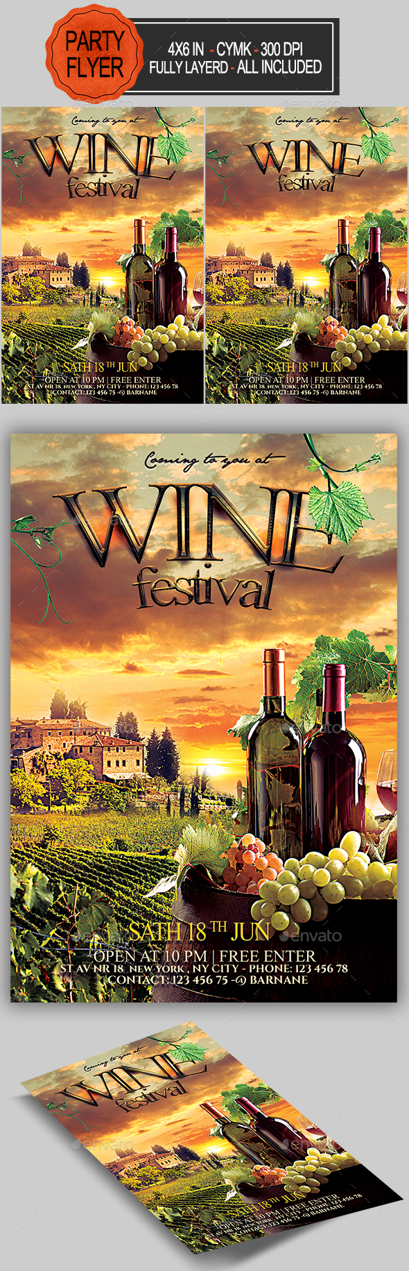 Wine Flyer by seasonOFTHEflowers | GraphicRiver