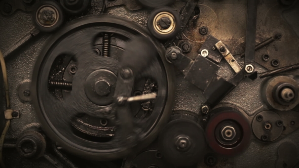 Camera Moving Through Spinning Gears, Stock Footage | VideoHive