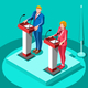 Election Infographic Political Rally Vector Isometric People, Vectors