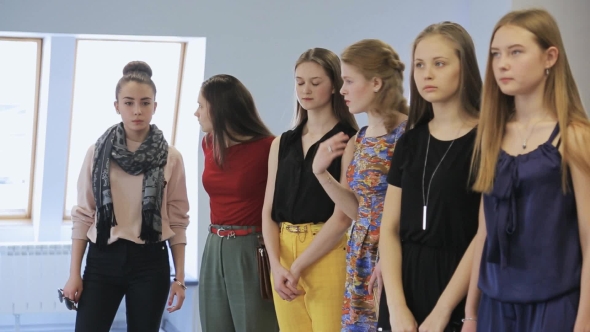 Women Are Preparing Fashion Show In Model School., Stock Footage ...