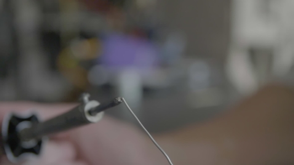 Hot Soldering Iron With Smoke, Stock Footage | VideoHive