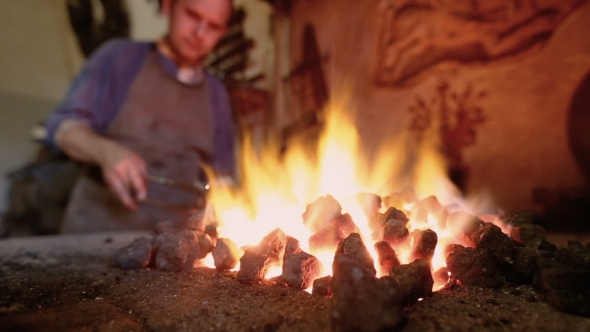 Fire In The Forge Furnace, Stock Footage | VideoHive