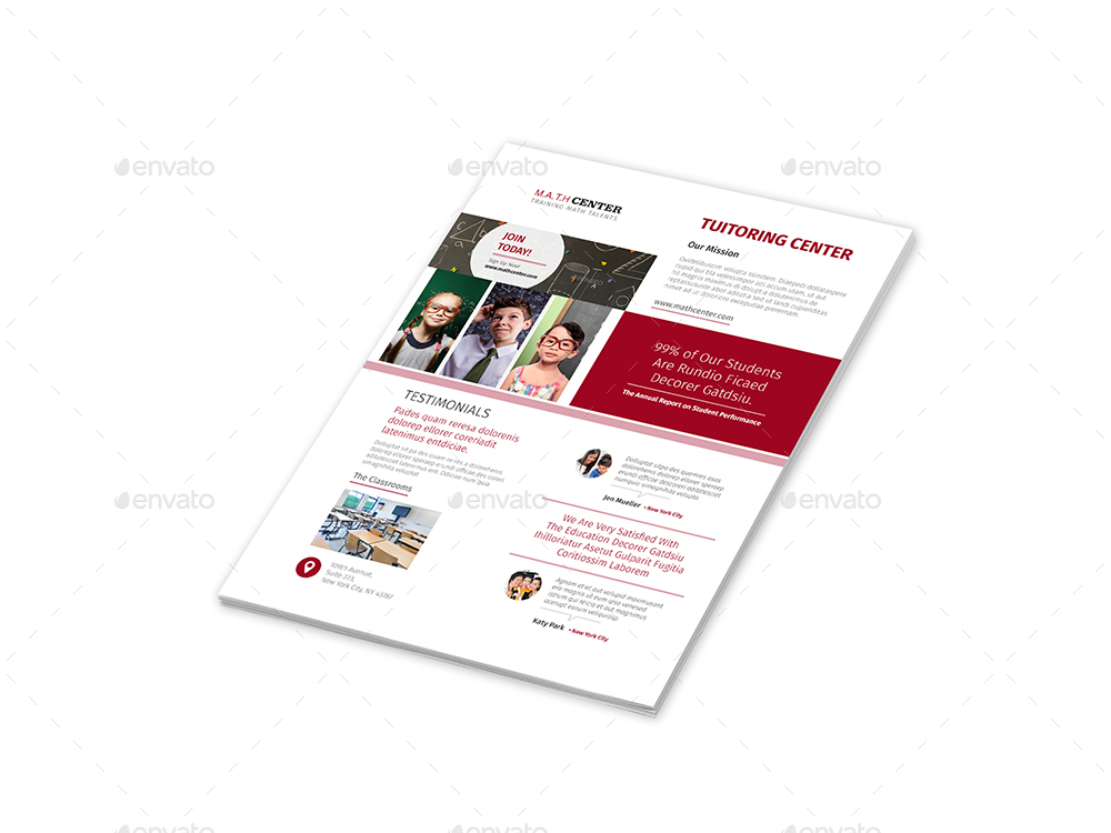 Tutoring Center Flyers 4 Options, Print Templates | GraphicRiver