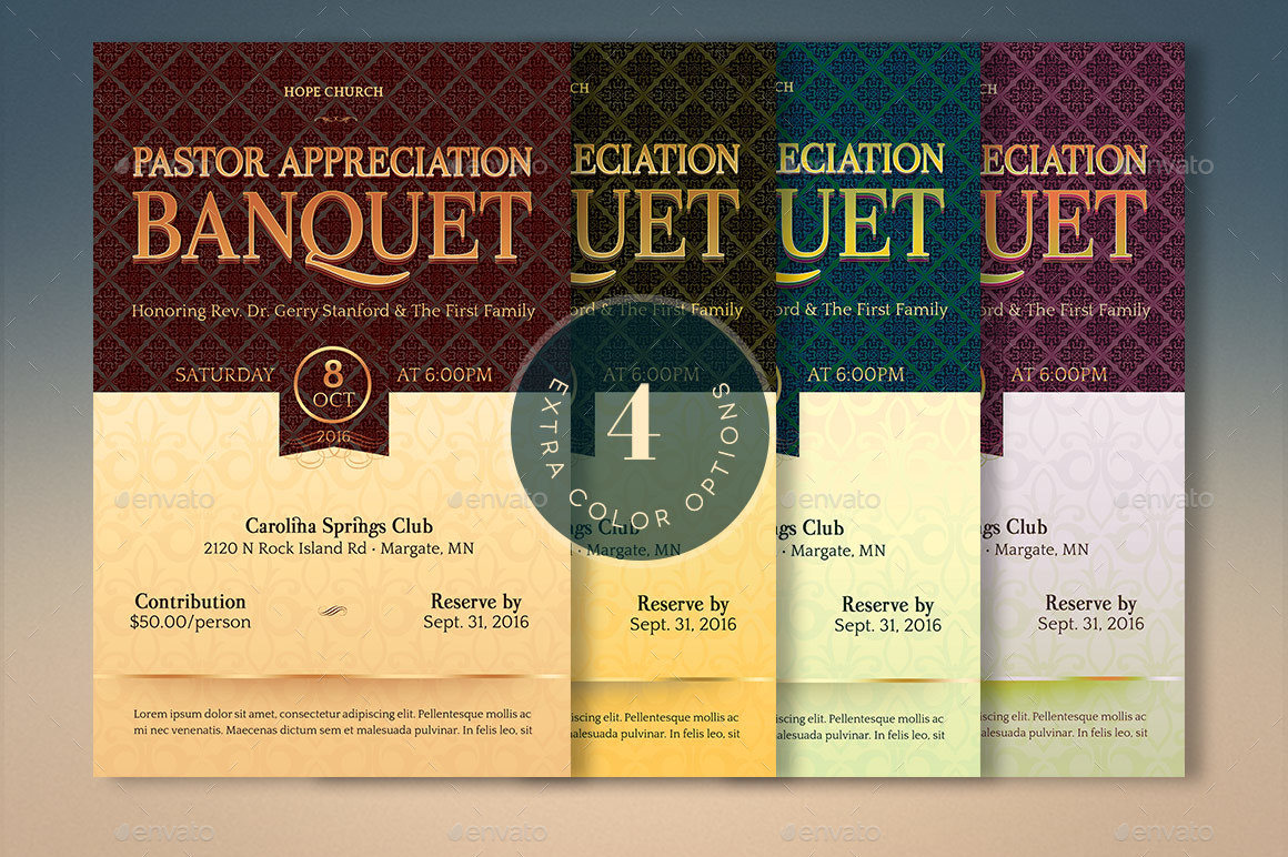 Pastor Appreciation Banquet Template Kit, Print Templates | GraphicRiver