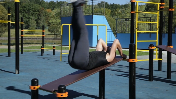 Man Doing Leg Raises Exercise, Stock Footage | VideoHive