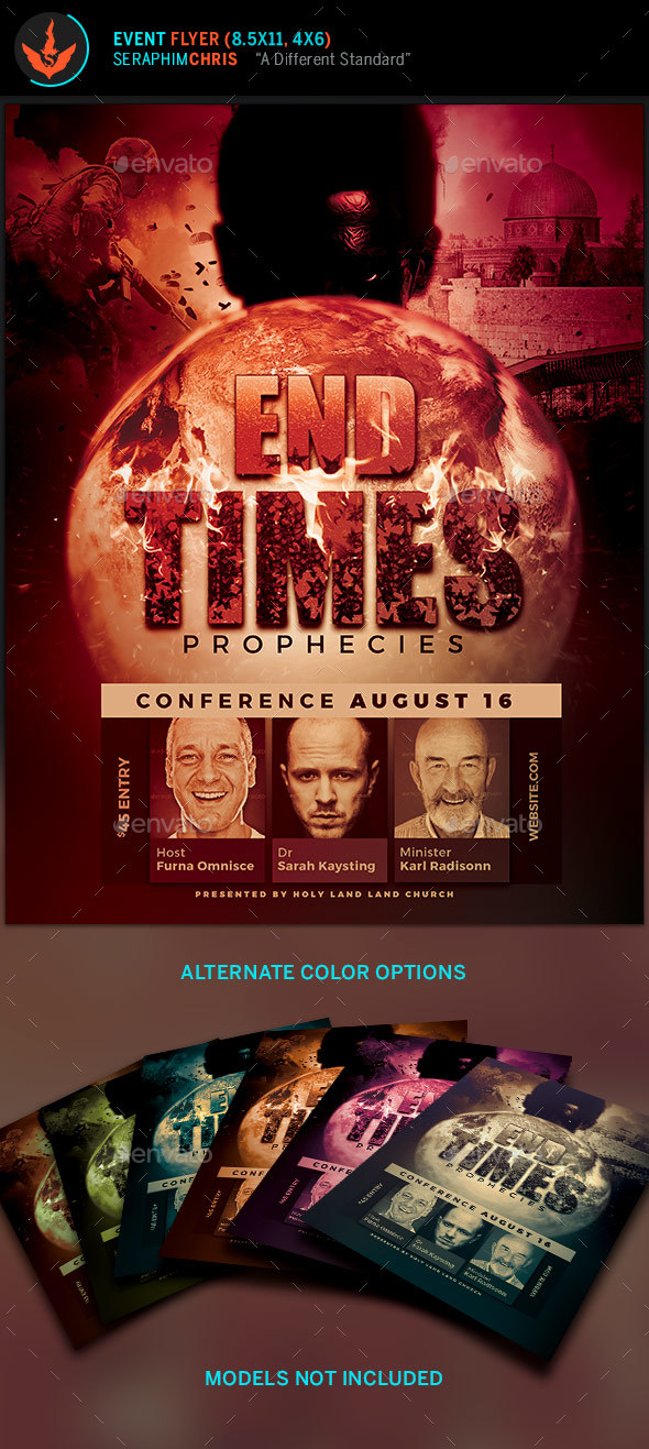 End Times Prophecies Conference Flyer Template by SeraphimChris ...