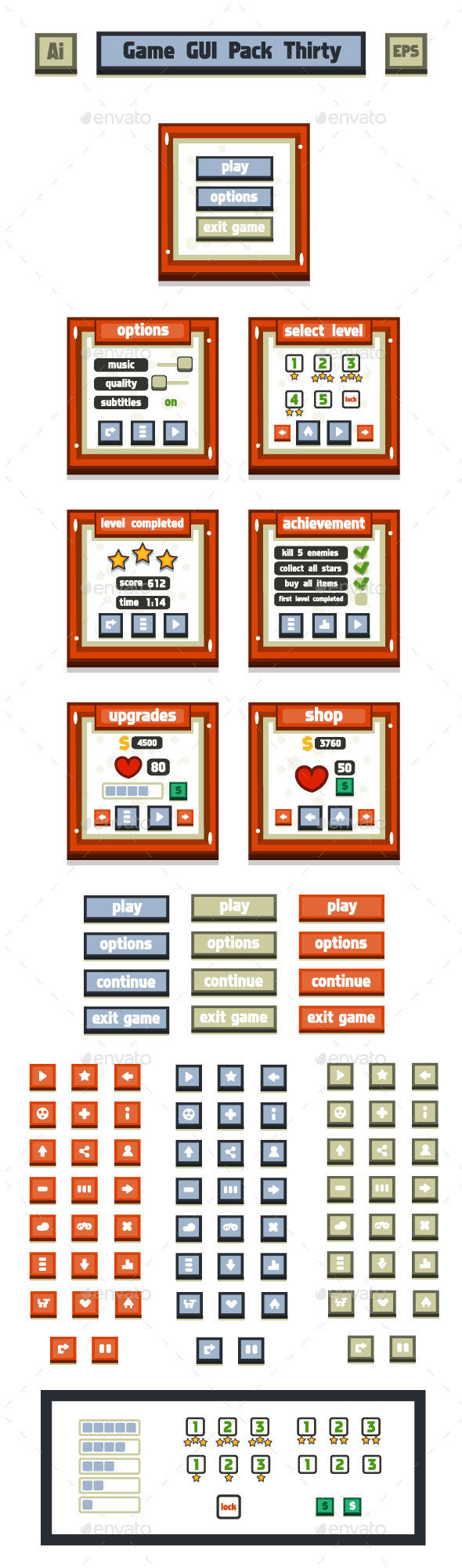 Bundle GUI, Game Assets | GraphicRiver