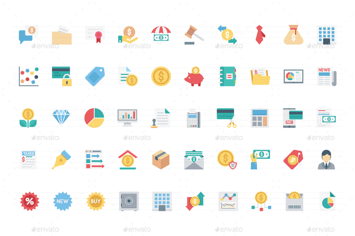 110 Finance Colored Icons, Icons | GraphicRiver