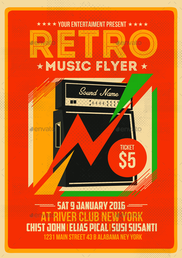 Retro Music Bundle Vol 1, Print Templates | GraphicRiver