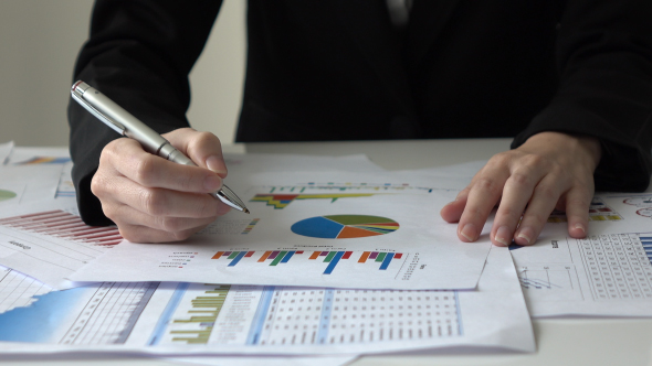 Business Man Working With Graph, Stock Footage | VideoHive