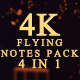 4K Flying Notes Pack, Motion Graphics | VideoHive