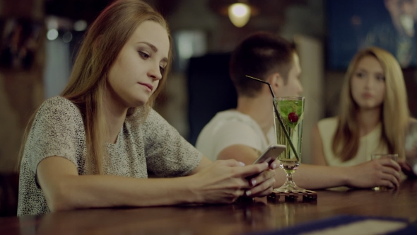 Lonely Woman In a Bar, Stock Footage | VideoHive