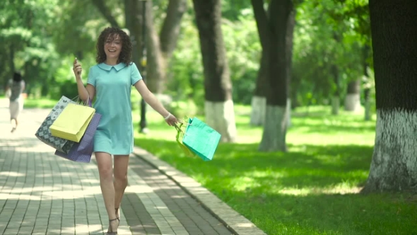 The Girl Goes And Spinning Around., Stock Footage | VideoHive