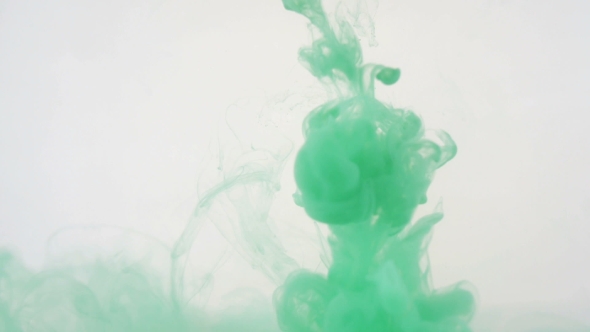 Green Abstract Wavy Background Ink In Water, Motion Graphics | VideoHive