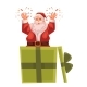 Full Length Portrait of Santa Popping Out a Box, Vectors | GraphicRiver