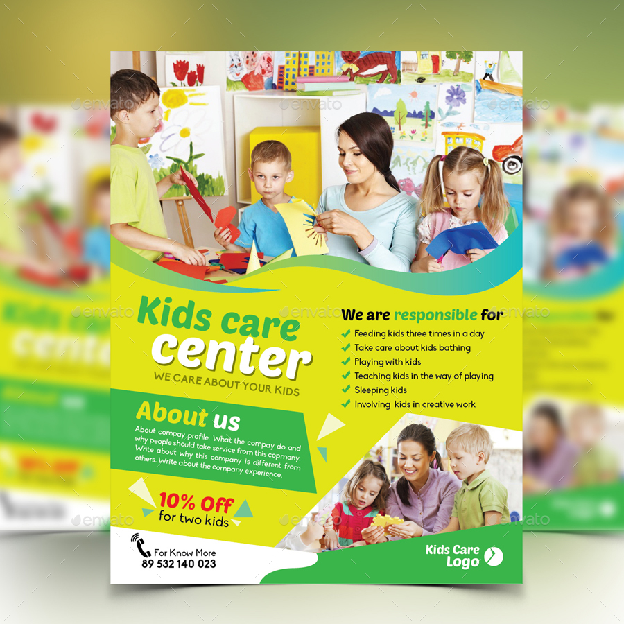 Kids Care Flyer, Print Templates | GraphicRiver