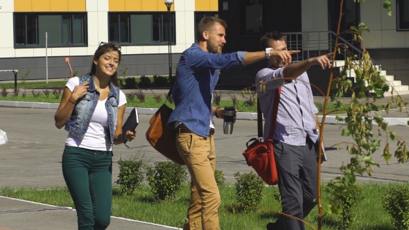 Three Students Walking On Campus, Stock Footage | VideoHive