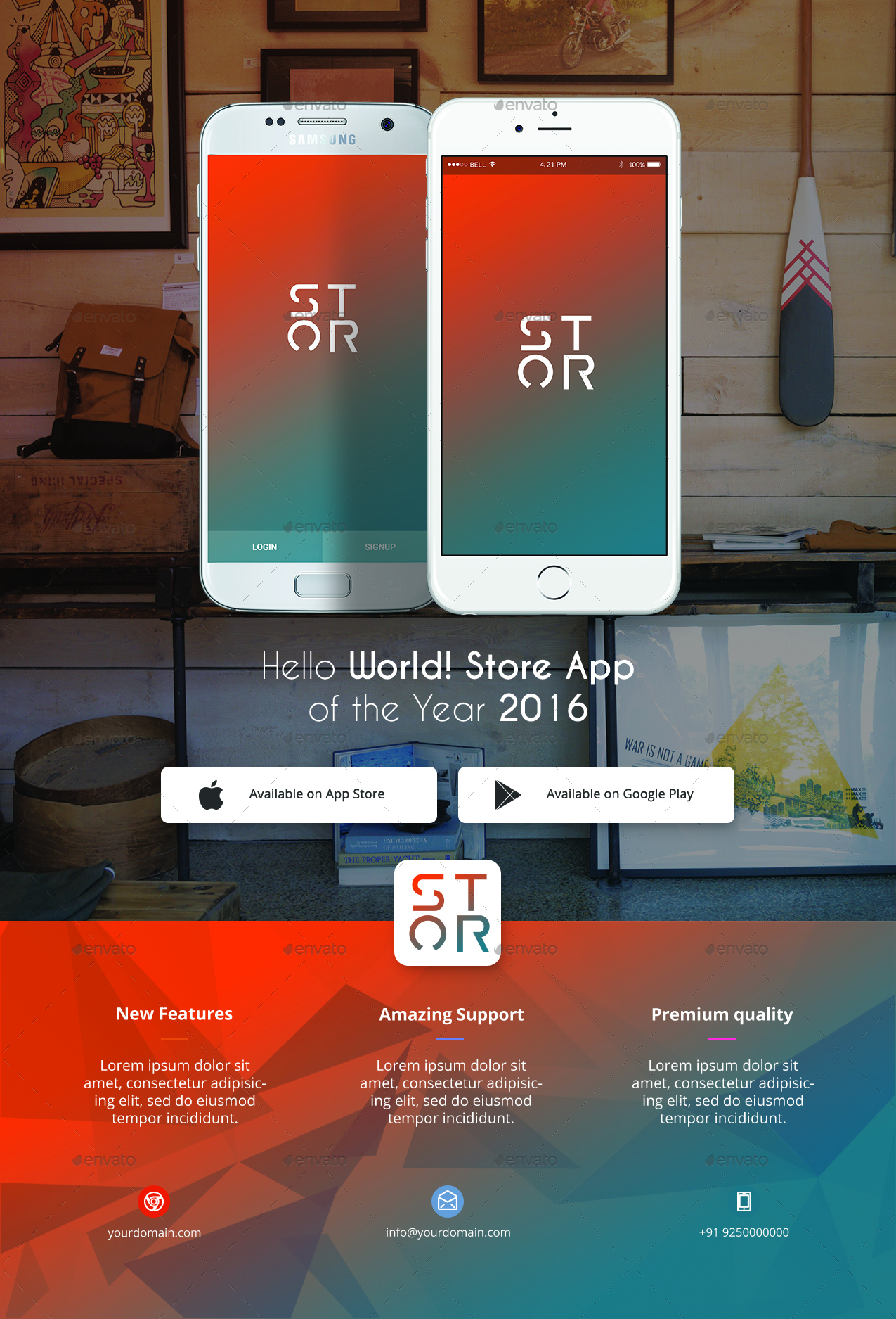 Mobile App Flyer Template, Print Templates | GraphicRiver