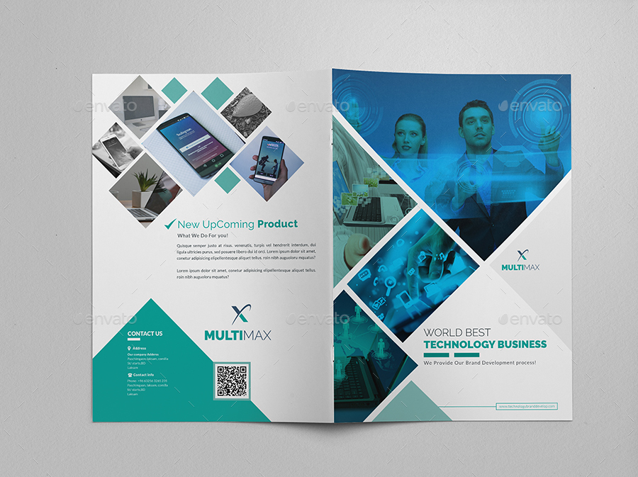 Technology Brochure_ Bifold, Print Templates | GraphicRiver