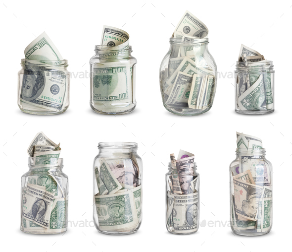 Money in jars Stock Photo by chones | PhotoDune
