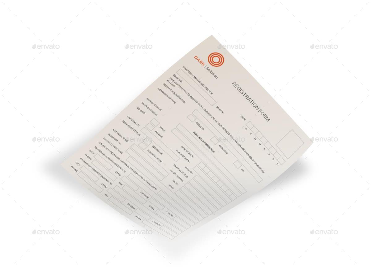 Registration Form, Print Templates | GraphicRiver