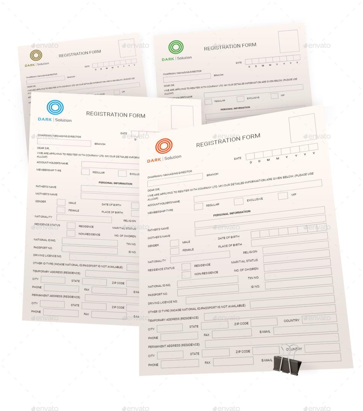 Registration Form, Print Templates | GraphicRiver