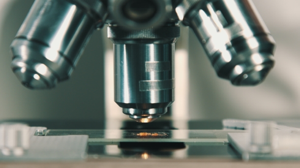 Microscope At Laboratory., Stock Footage | VideoHive