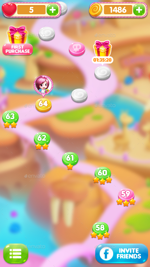 Match 3 Game Assets - Candy Style, Game Assets | GraphicRiver