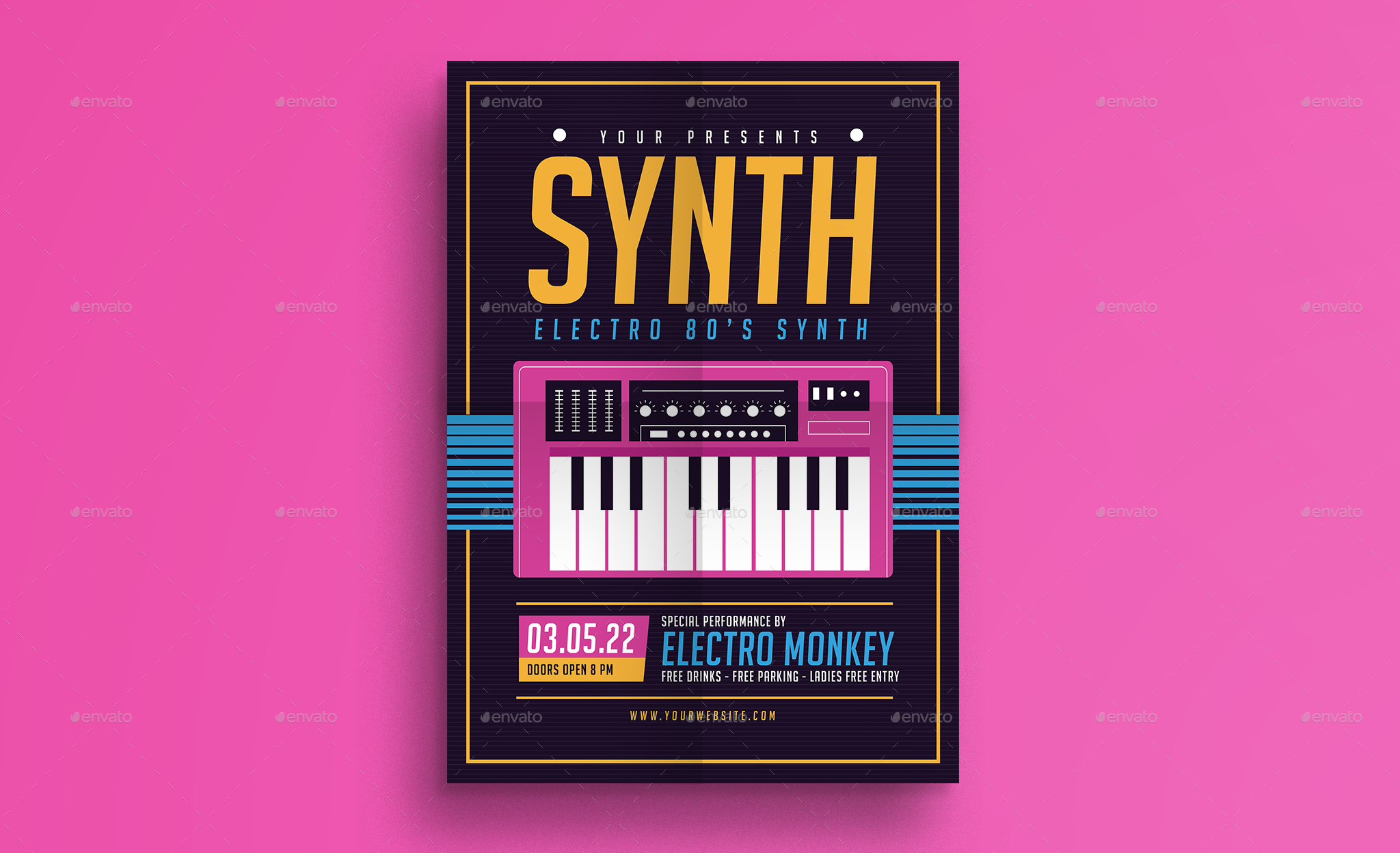 Synth Music Flyer, Print Templates | GraphicRiver
