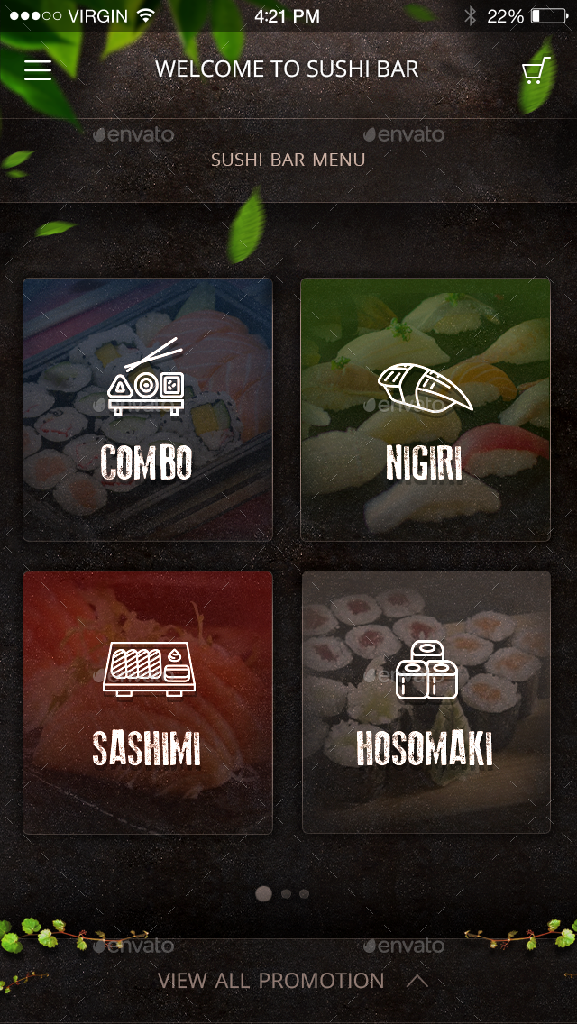 Sushi Shop Restaurant – App design, Web Elements | GraphicRiver