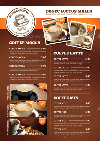 Coffee Menu, Print Templates | GraphicRiver