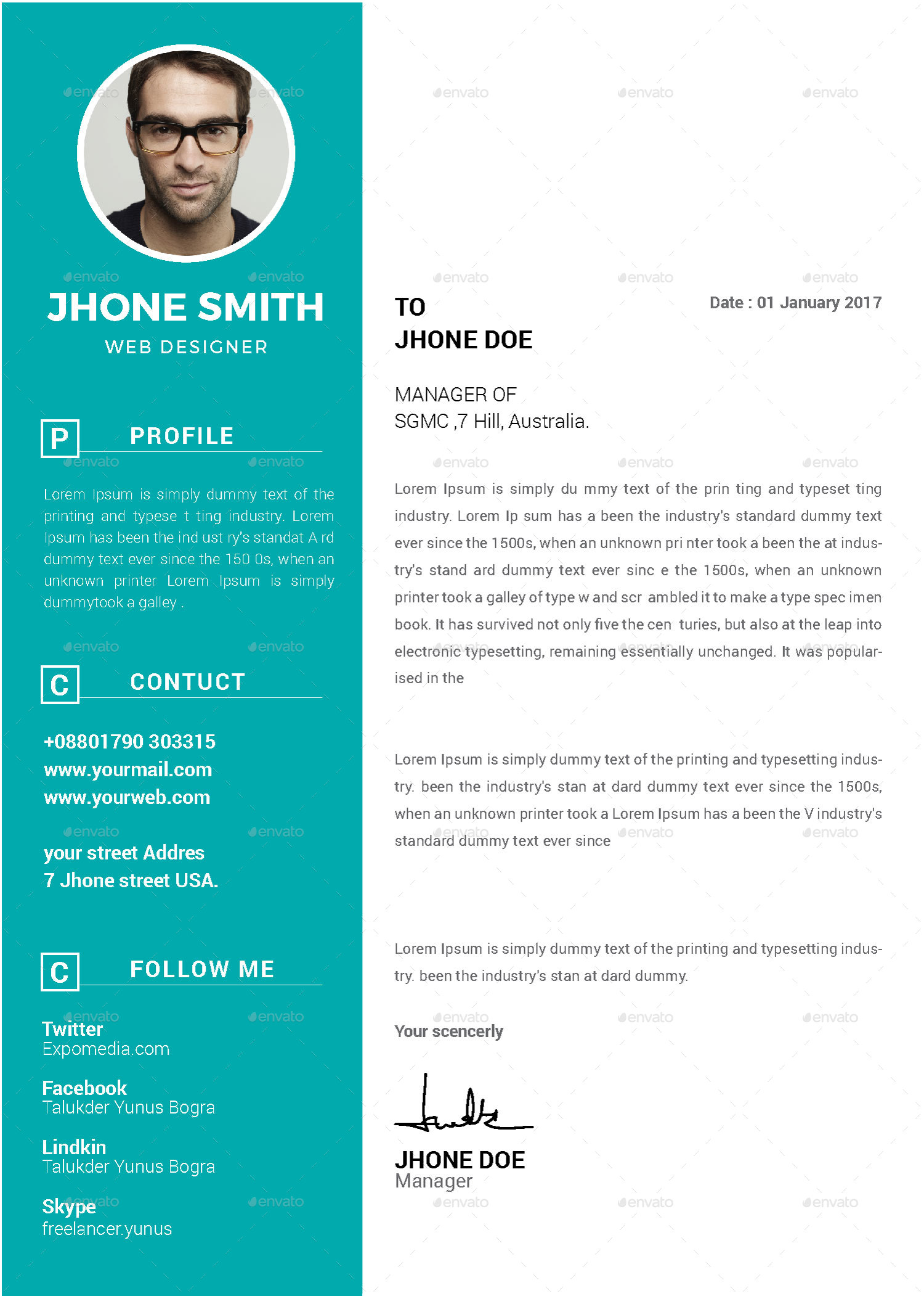 Resume Cv, Print Templates | GraphicRiver