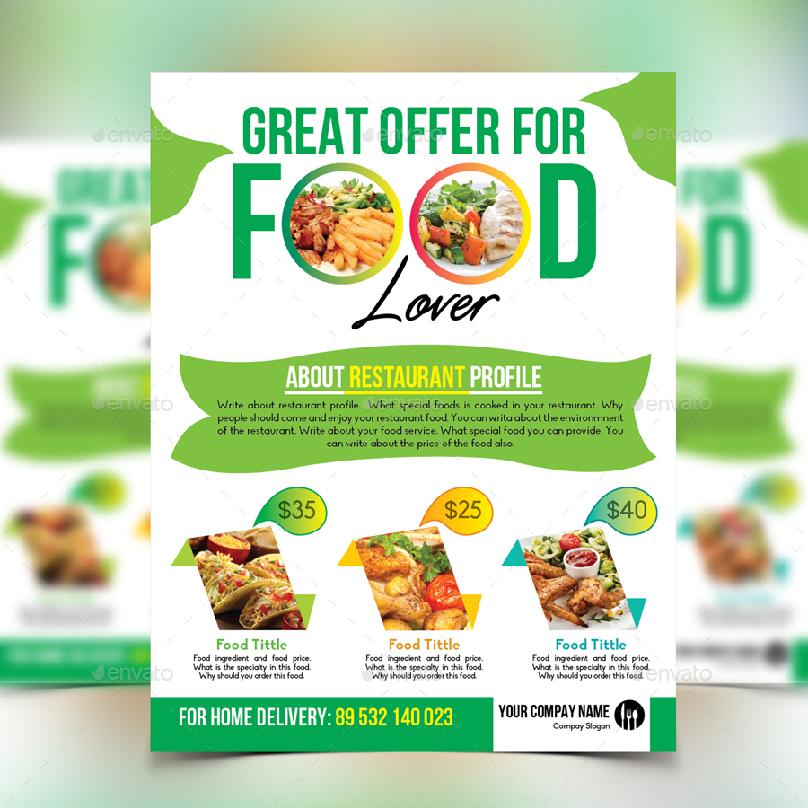 Restaurant Flyer, Print Templates | GraphicRiver