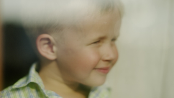 Face Viewed Through Window, Stock Footage | VideoHive
