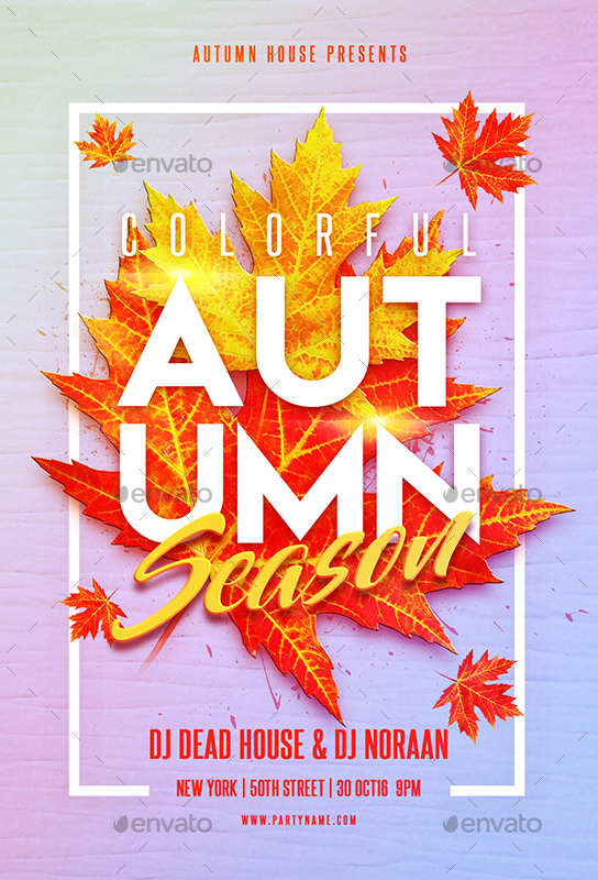 Autumn Season Party Flyer, Print Templates | GraphicRiver