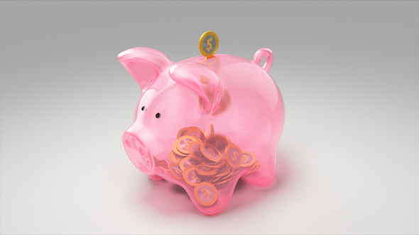 Filling of Piggy Bank, Motion Graphics | VideoHive