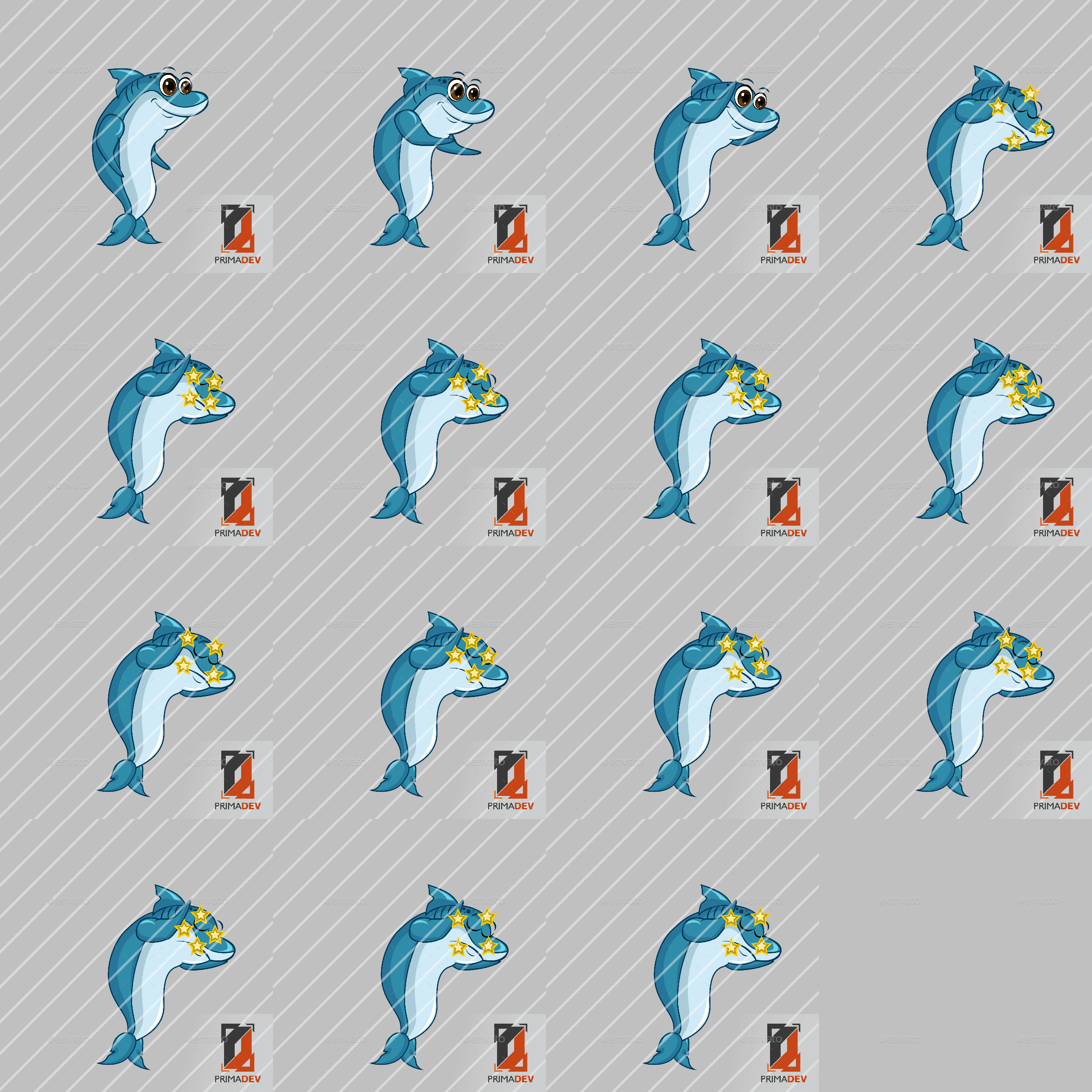 Fish #5 Sprite Character by PrimaDev | GraphicRiver