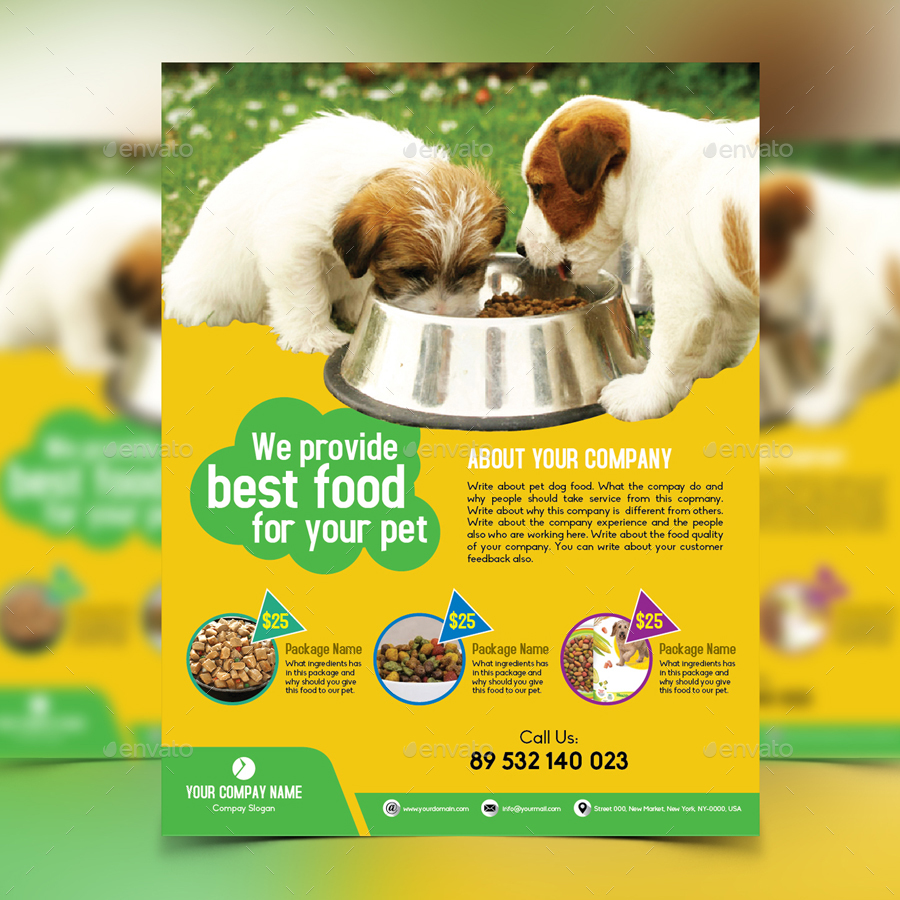Dog Food Flyer, Print Templates | GraphicRiver