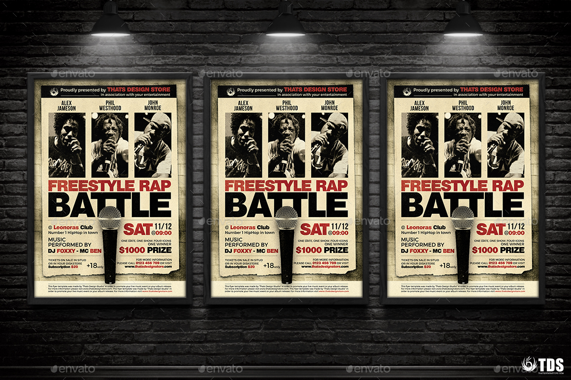 Freestyle Rap Battle Flyer Template V5 by lou606 | GraphicRiver