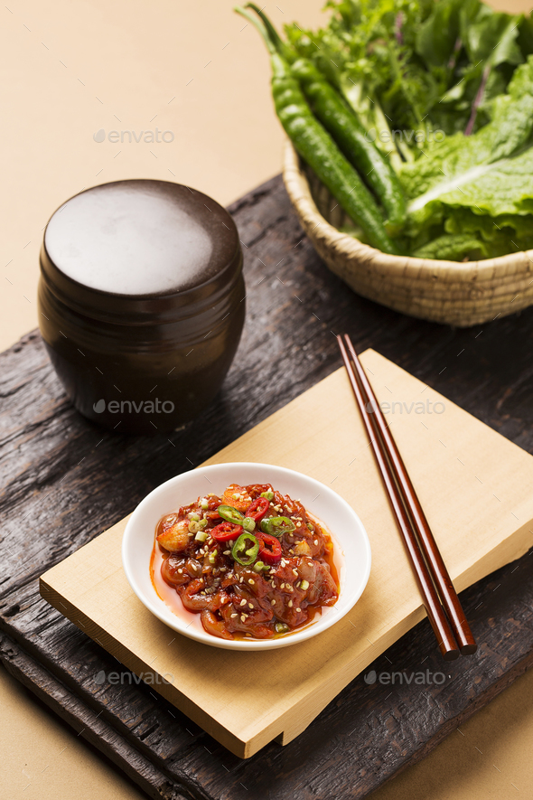 Korean Cuisine: Salted Fermented Fish/Seafood Stock Photo by BBTree2012