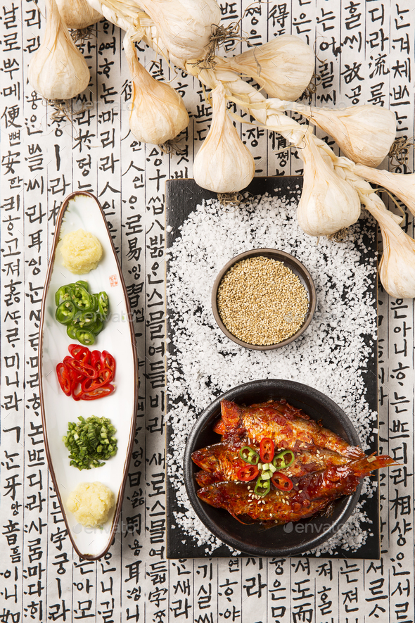 Korean Cuisine: Salted Fermented Fish/Seafood Stock Photo by BBTree2012