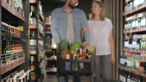 Couple Shopping At The Supermarket, Stock Footage | VideoHive