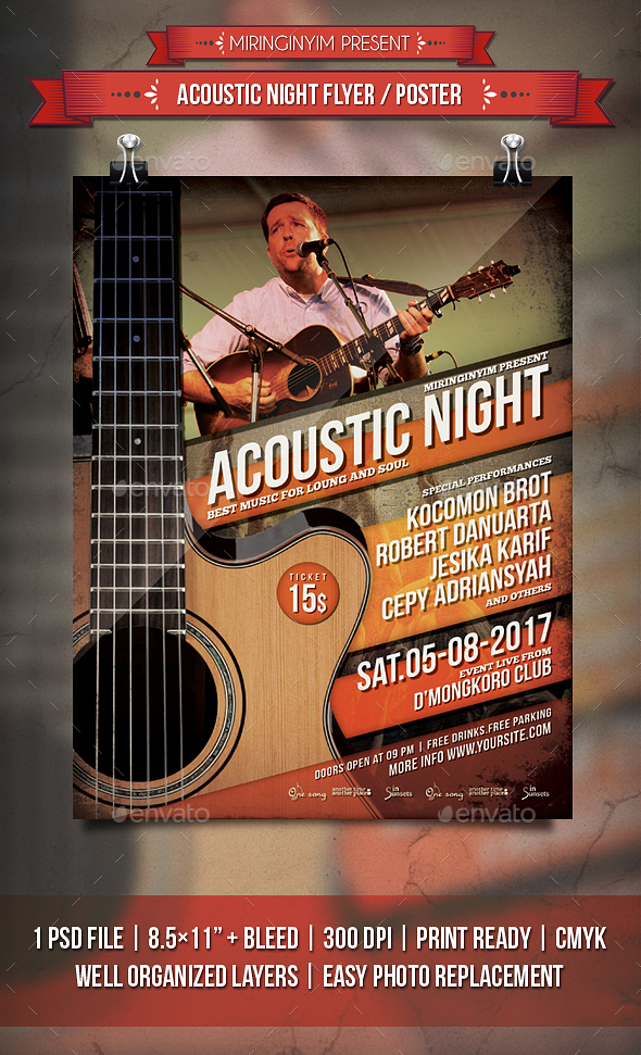 Acoustic Night Flyer / Poster by miringinyim | GraphicRiver