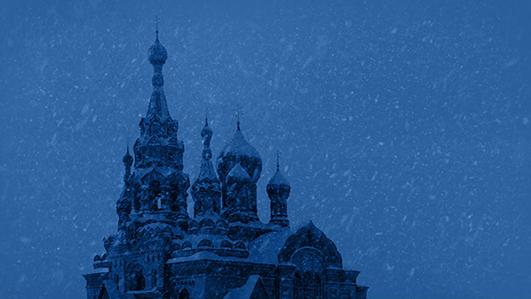 Russian Church In Snowstorm At Night, Stock Footage | VideoHive