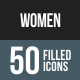 Women Flat Round Corner Icons, Icons | GraphicRiver
